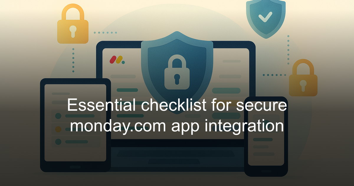 Essential checklist for secure monday.com app integration