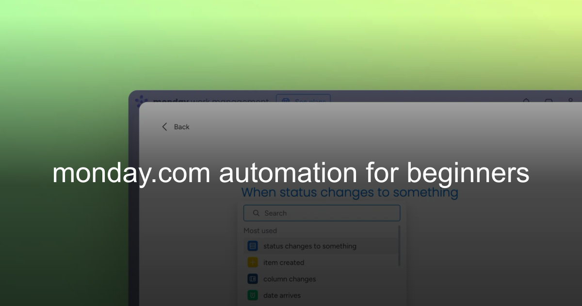 monday.com automation for beginners