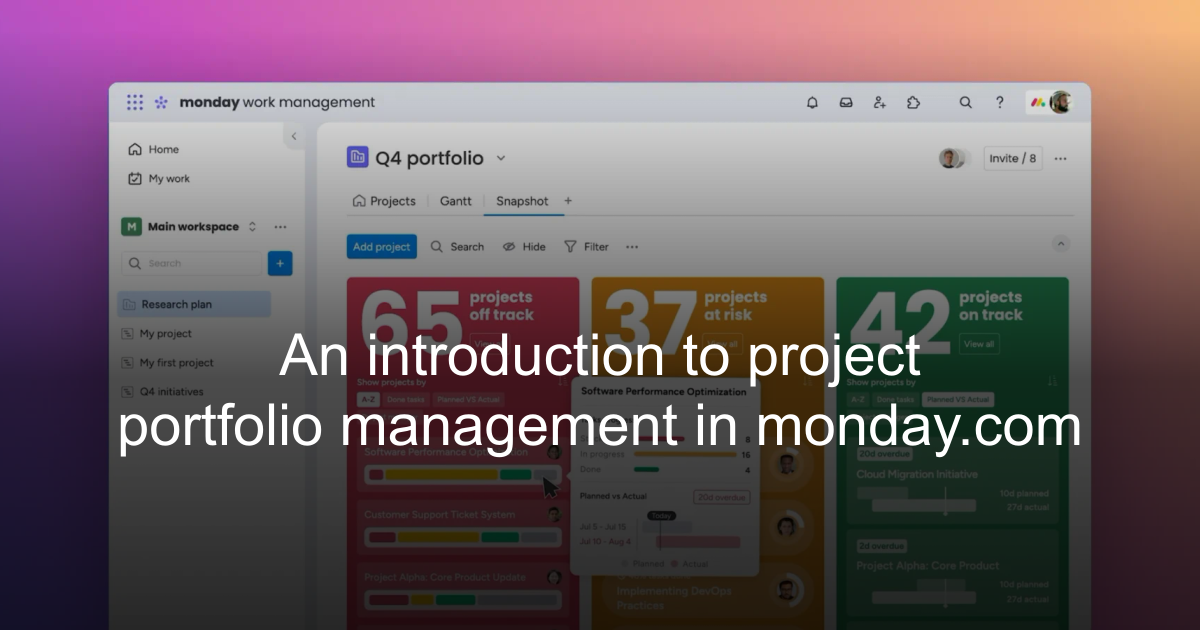 An introduction to project portfolio management in monday.com