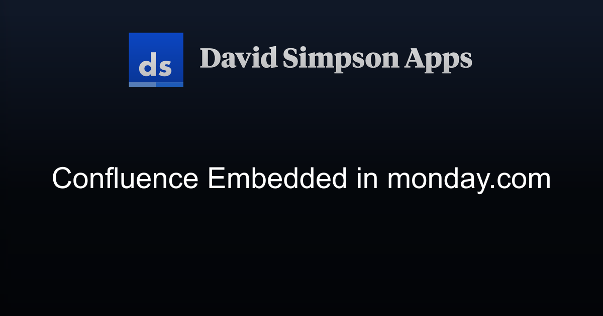 Confluence Embedded | David Simpson Apps