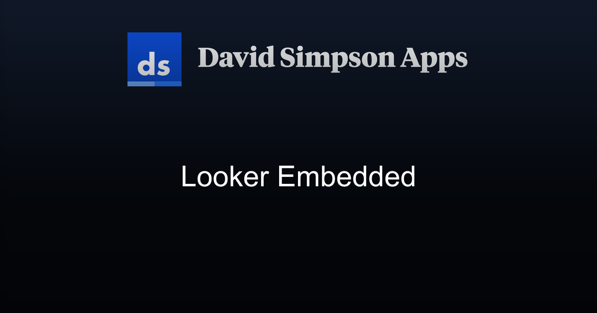 Looker Embedded | David Simpson Apps