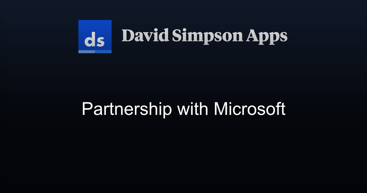 Partnership with Microsoft | David Simpson Apps