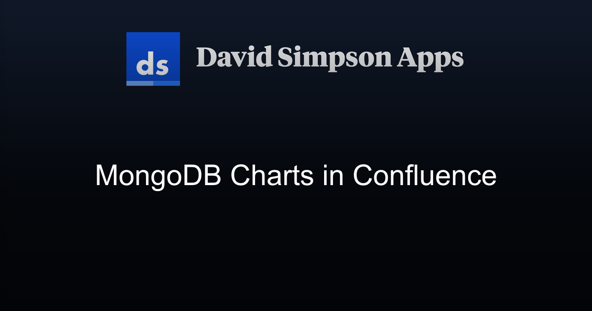 MongoDB Charts in Confluence | David Simpson Apps