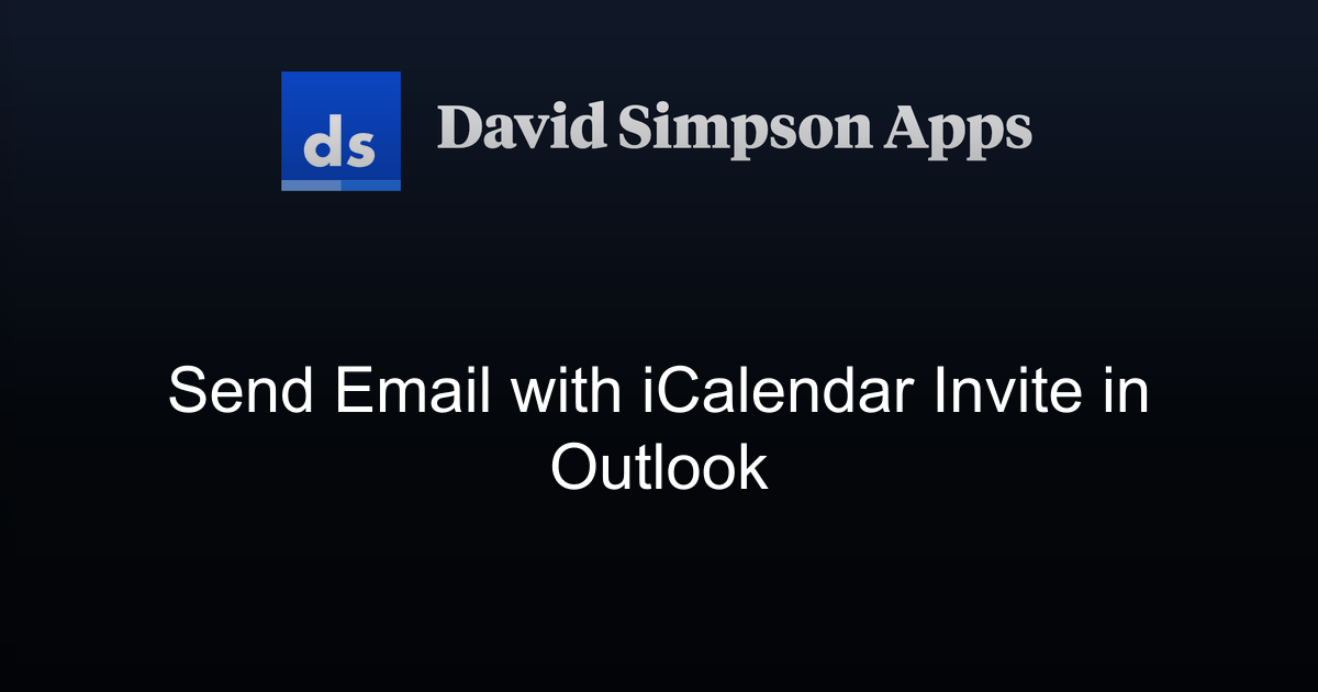 Send Email with iCalendar Invite in Outlook | Microsoft 365 SharePoint ...