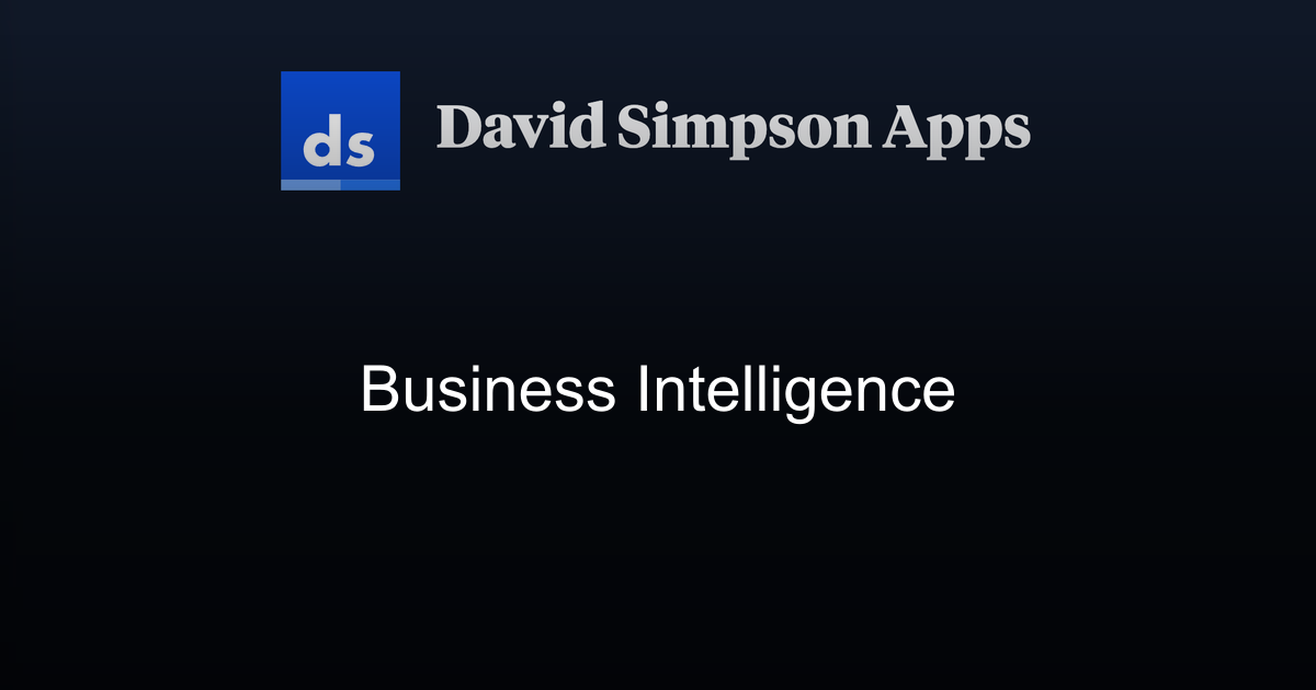 Business Intelligence | David Simpson Apps