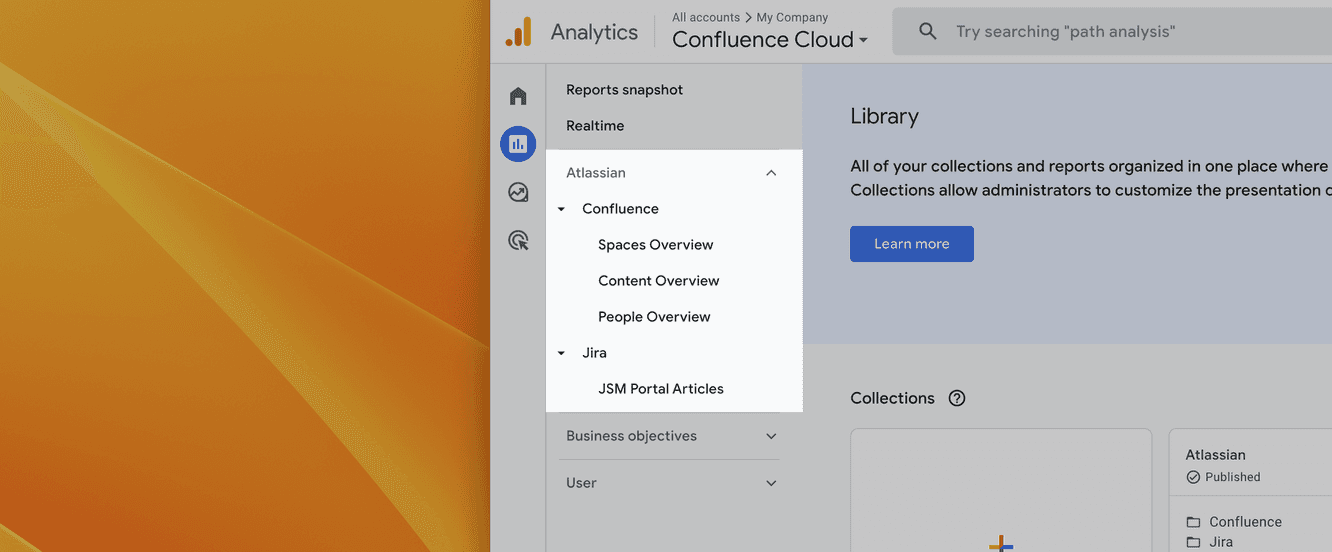 Custom Google Analytics 4 reports for Atlassian Confluence & JSM