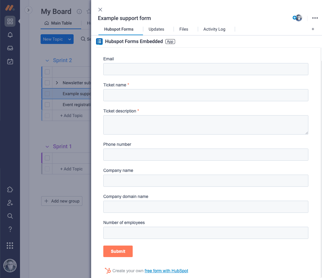 HubSpot Forms Embedded